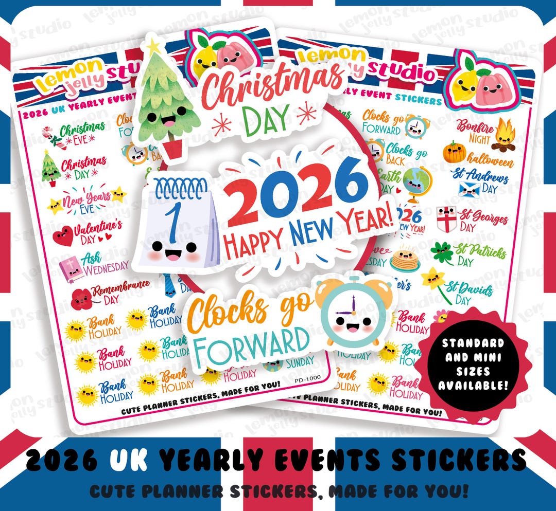 30 Cute 2026 UK Yearly Events/dates/holidays/calendar/bank Holidays ...