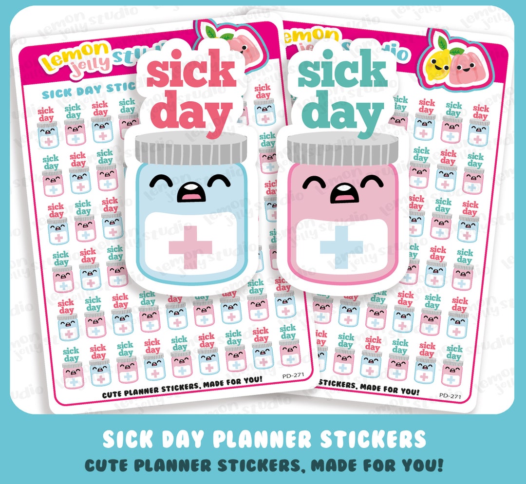 54 Cute Sick Day/pills/ill/unwell/medicine Planner Stickers - Etsy