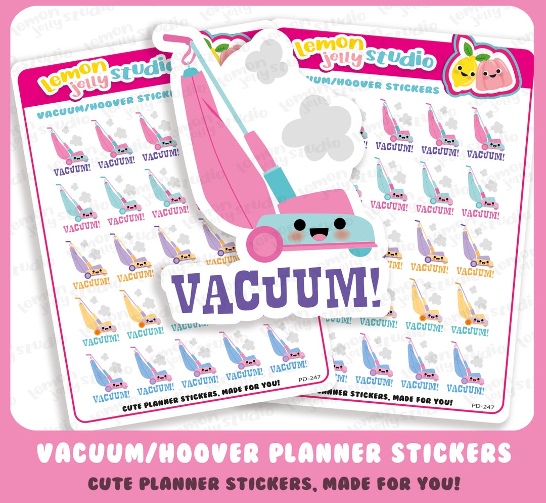 25 Cute Vacuum Cleaner/hoover/house Chores Planner Stickers - Etsy