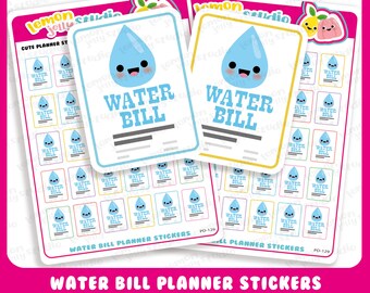 49 Cute Water Bill Icons/pay Bill/ Bills Reminder Planner Stickers - Etsy