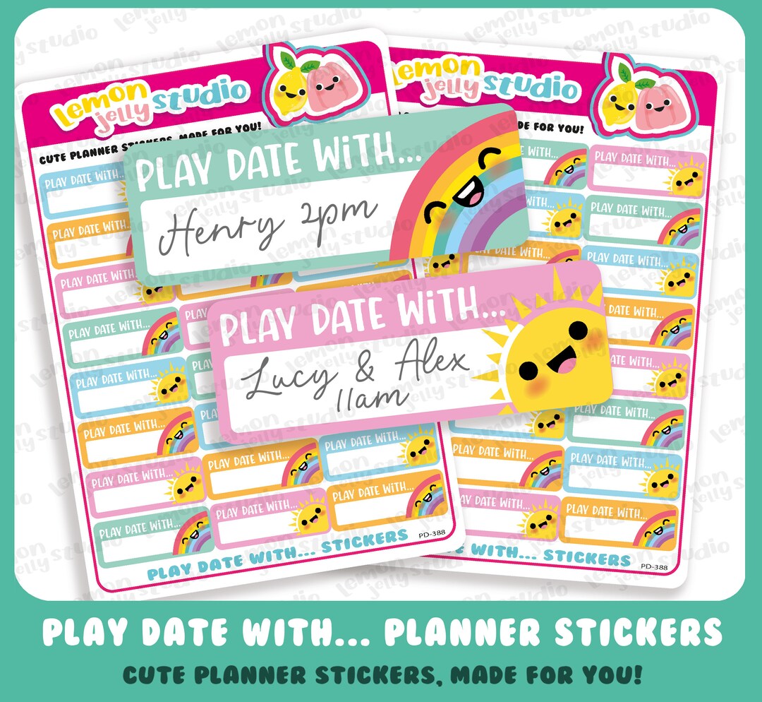 24 Cute Play Date/kids Children Activity Planner Stickers - Etsy