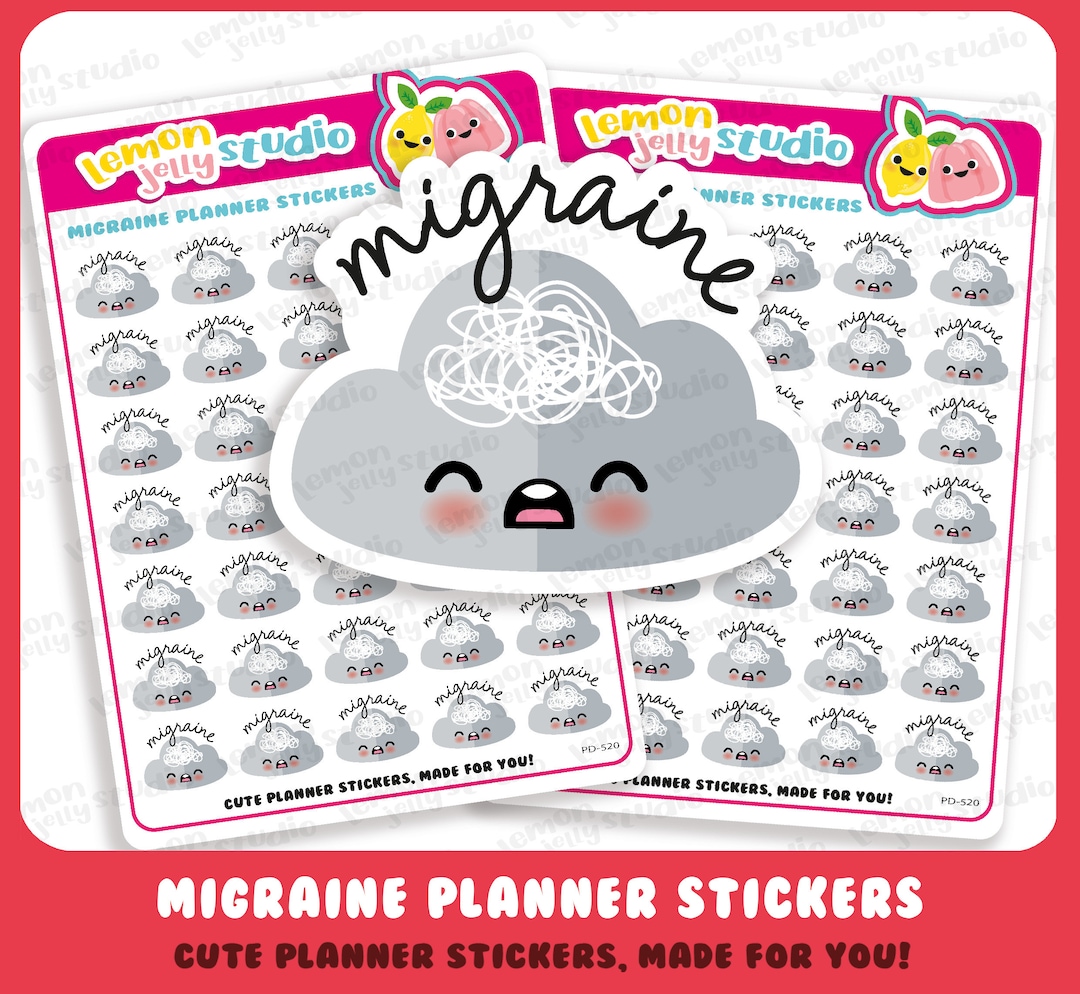 35 Cute Migraine/headache/pain/sick Day Planner Stickers - Etsy
