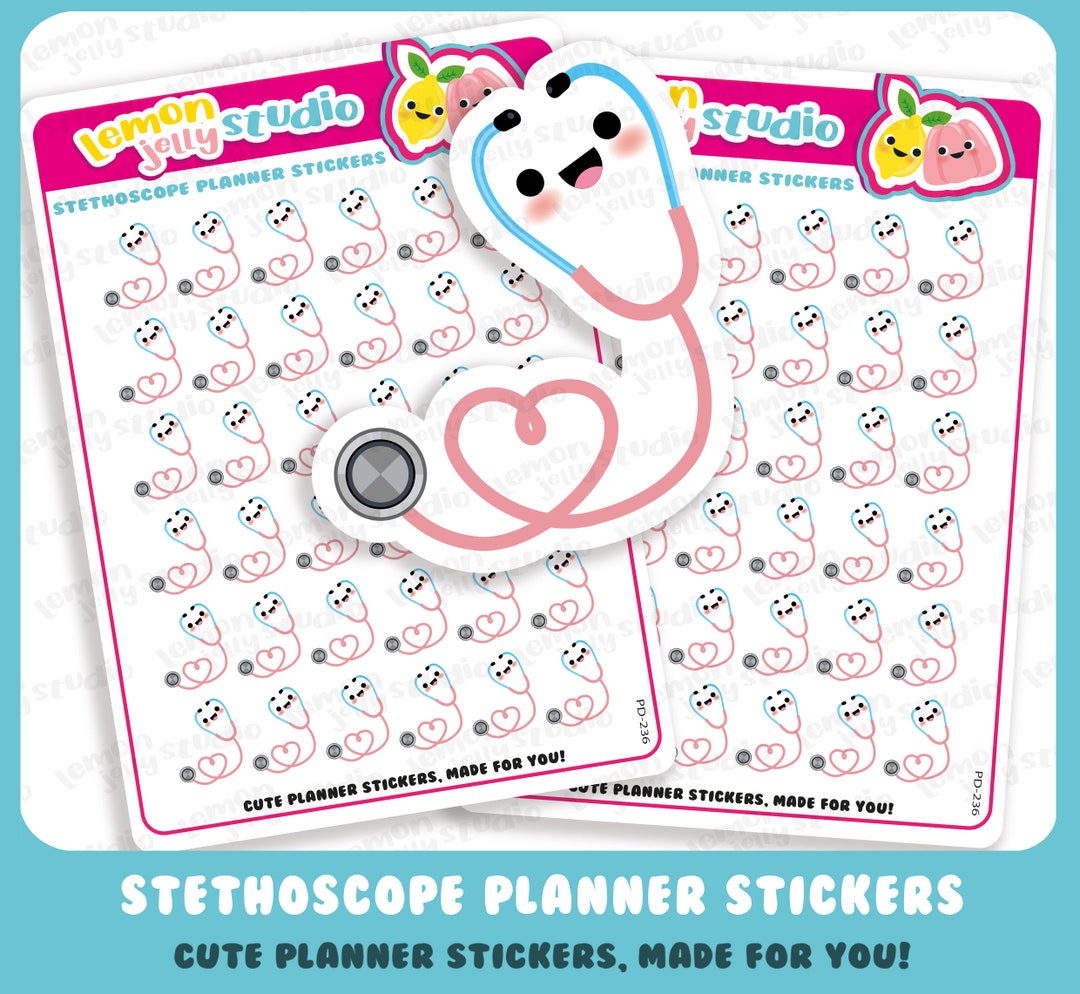 36 Cute Stethoscope/hospital/doctor Planner Stickers - Etsy