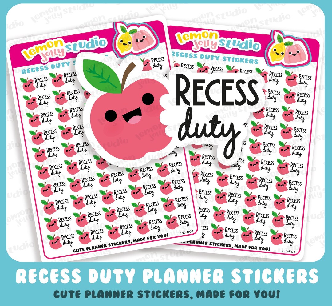 50 Cute Recess Duty/break/teacher/college/school Planner Stickers - Etsy