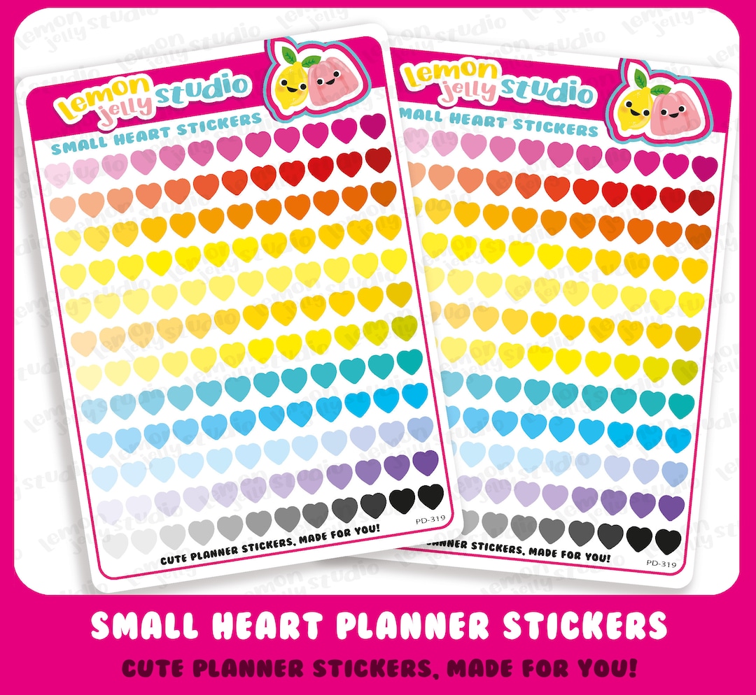 144 Cute Small Hearts Functional Planner Stickers - Etsy