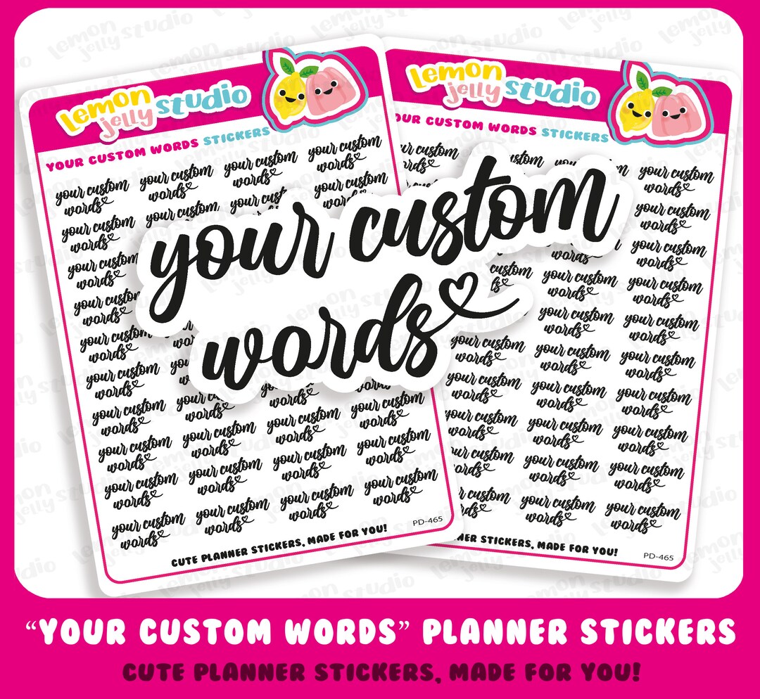 Your Custom Words Diary/functional/calendar/planner Stickers - Etsy