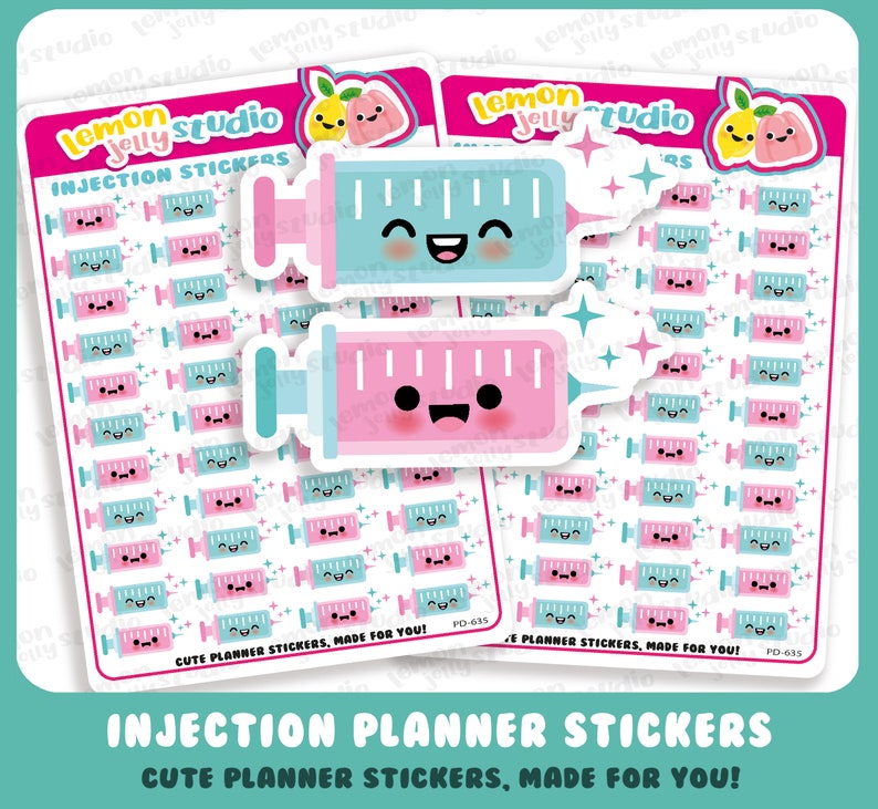 44 Cute Injection/syringe/medicine Planner Stickers - Etsy
