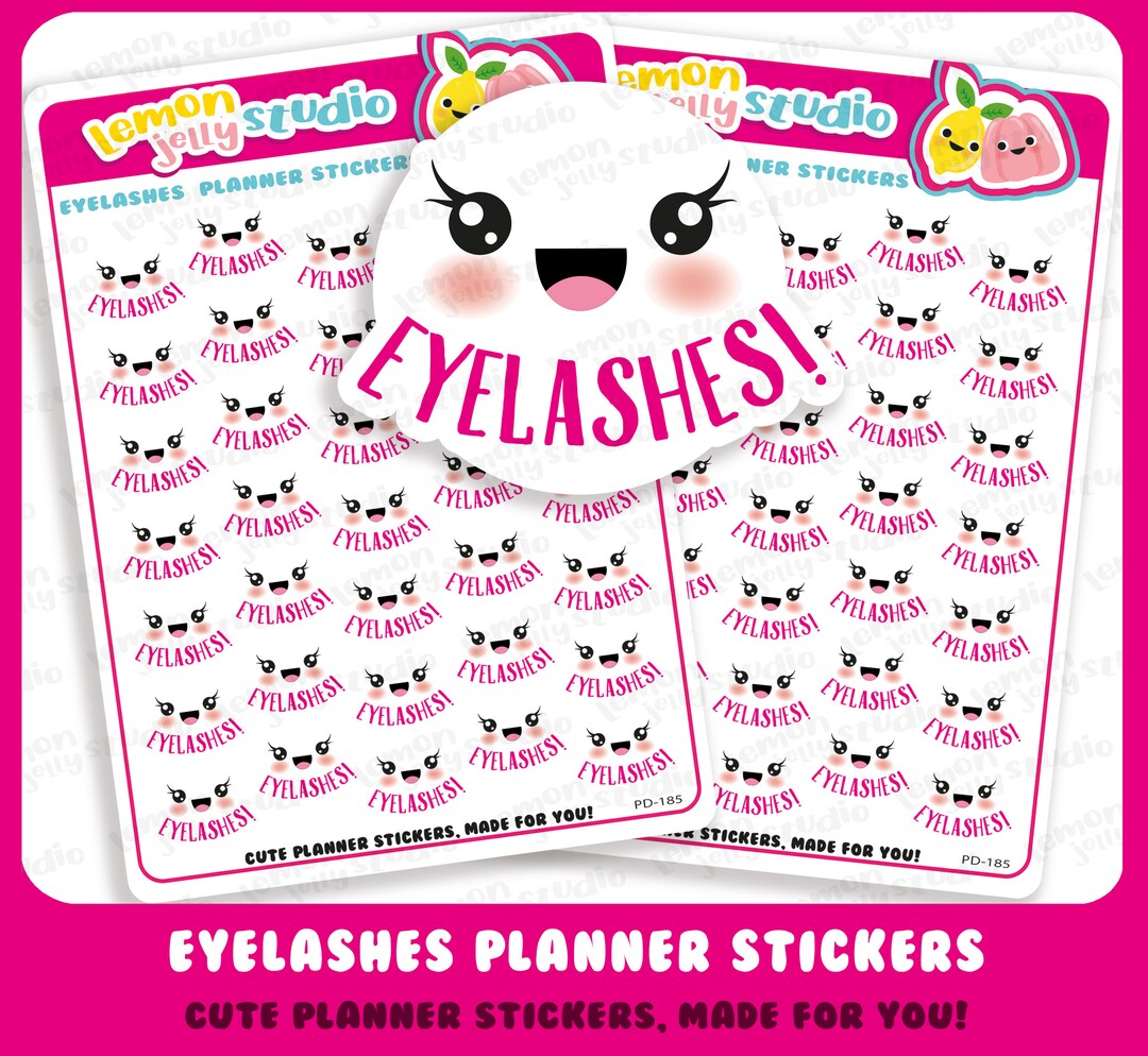 35 Cute Eyelashes/beauty/appointment Planner Stickers - Etsy
