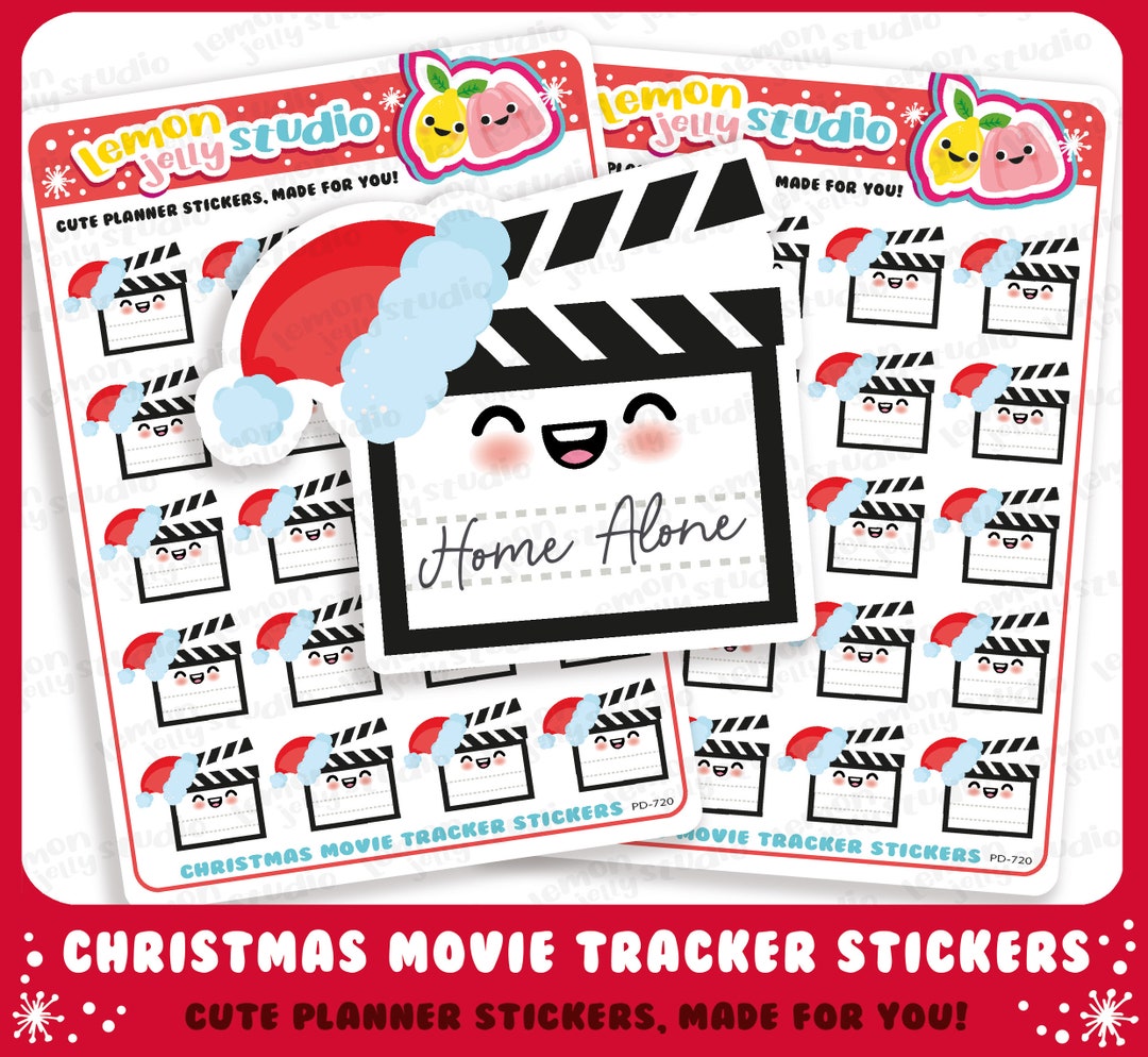 20 Cute Christmas Movie Tracker Planner Stickers - Etsy