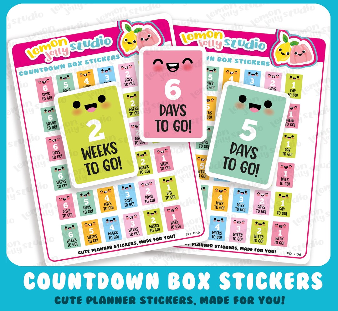 42 Cute Daily and Weekly Countdown Boxes Planner Stickers - Etsy UK