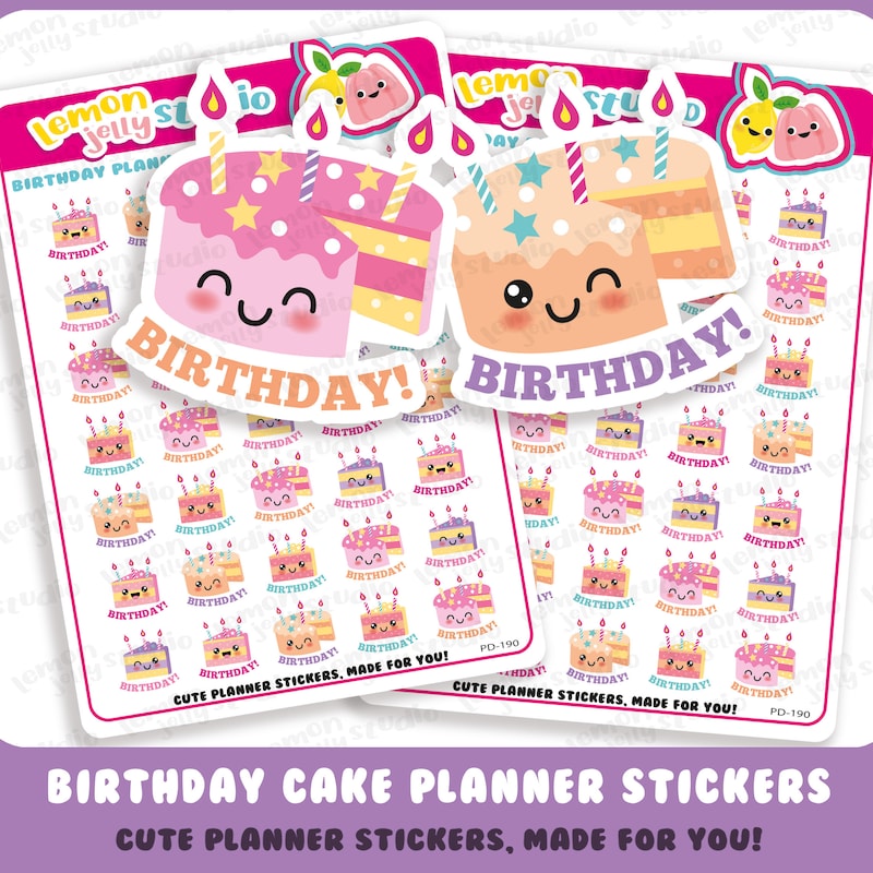 Diary Birthday Stickers - Etsy UK