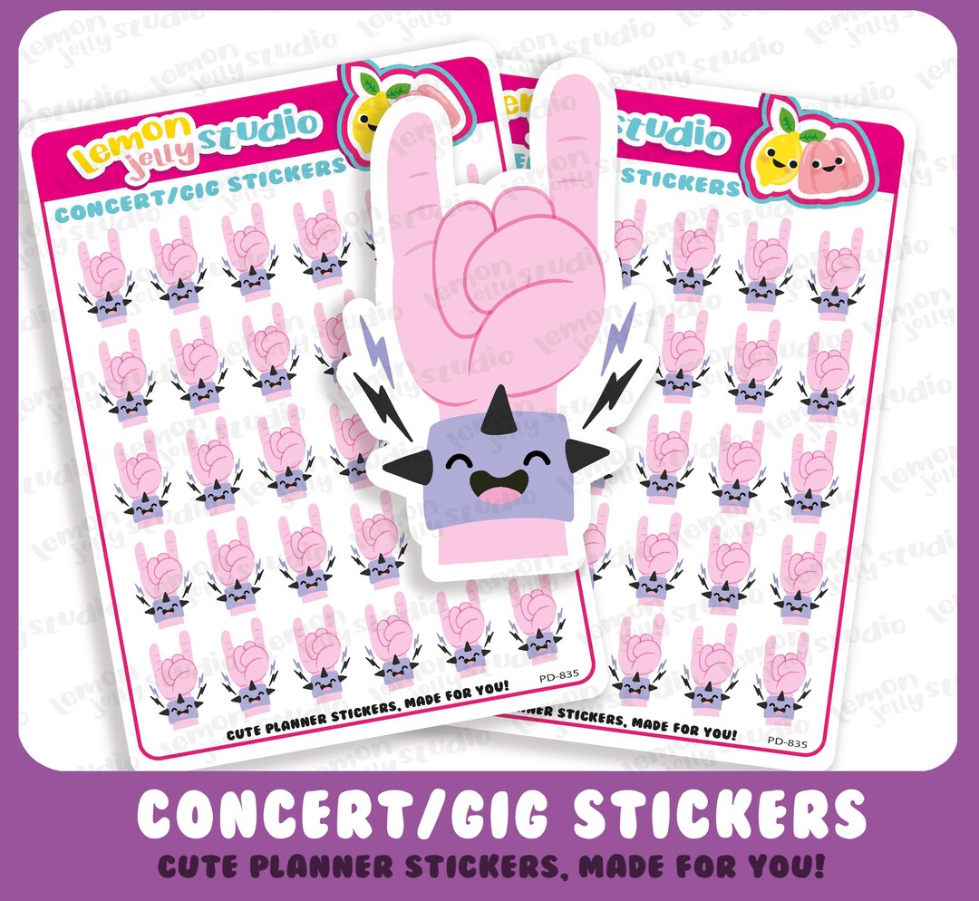 30 Cute Concert/gig Planner Stickers - Etsy