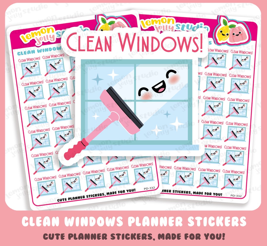 30 Cute Clean Windows/chores/housework Planner Stickers - Etsy