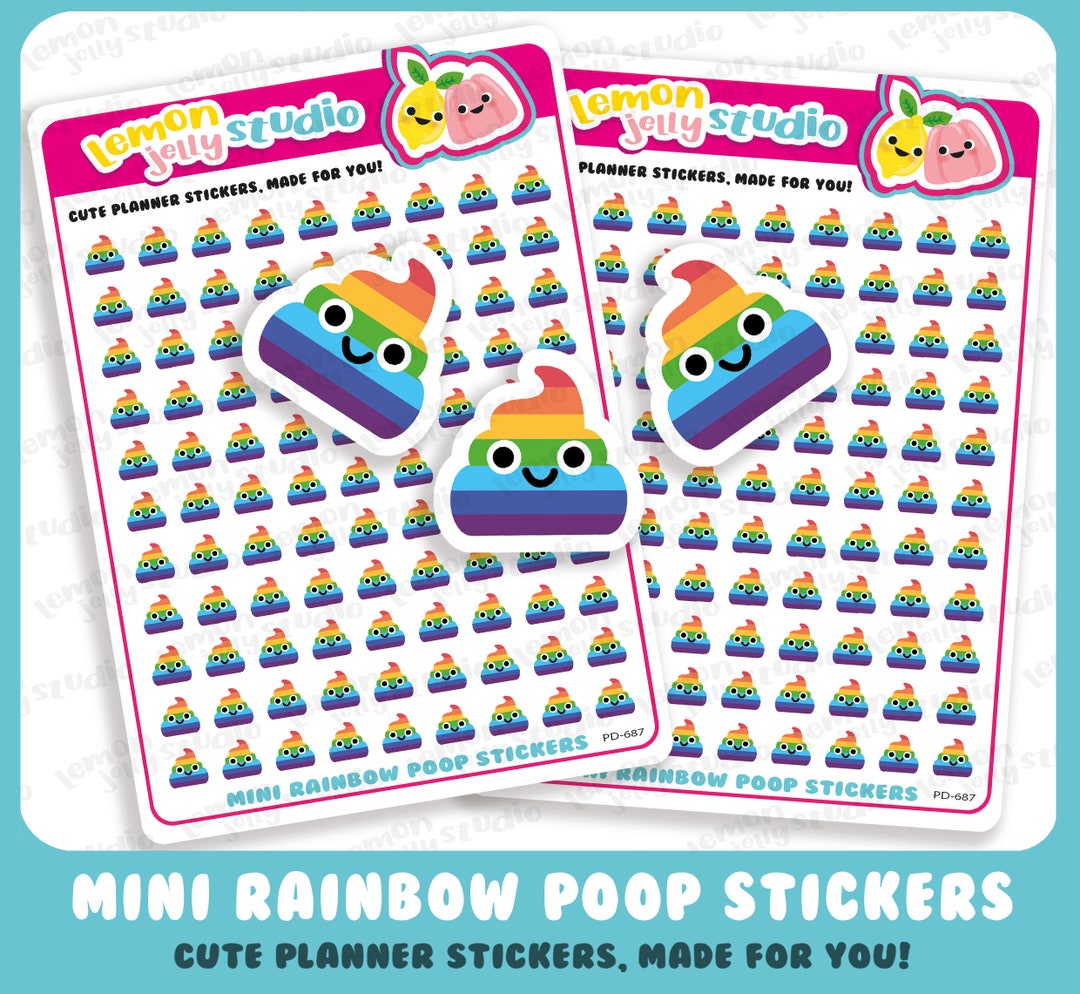 99 Cute Mini Rainbow Poop Planner Stickers - Etsy