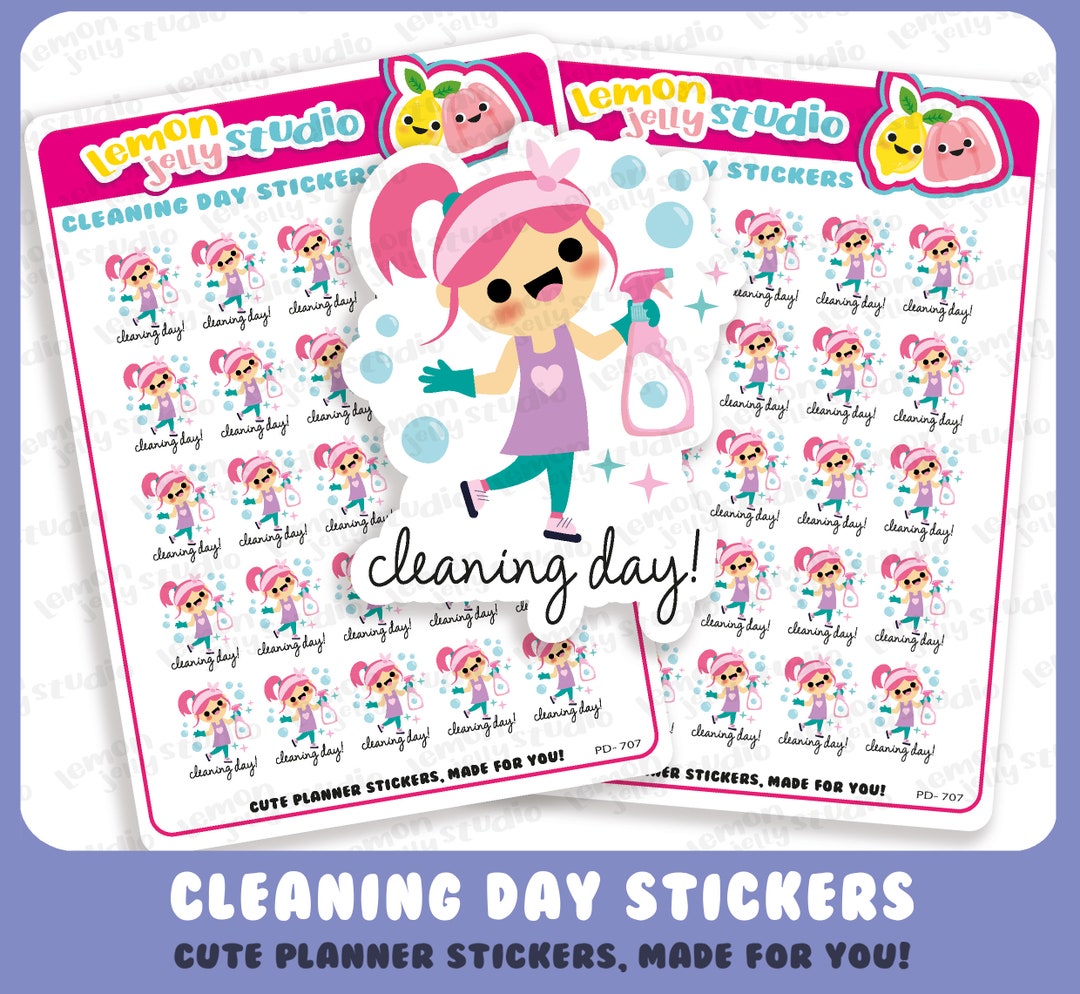 25 Cute Cleaning Day/chores/housework Planner Stickers - Etsy
