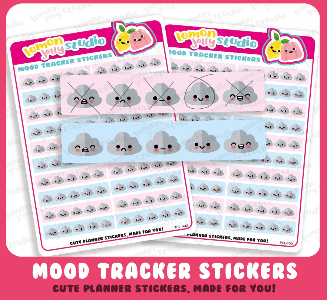20 Cute Mood Tracker Planner Stickers - Etsy
