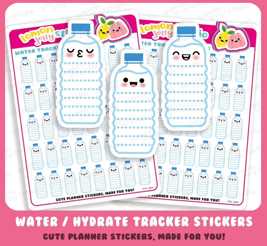 40 Cute Water/hydrate Tracker Planner Stickers - Etsy