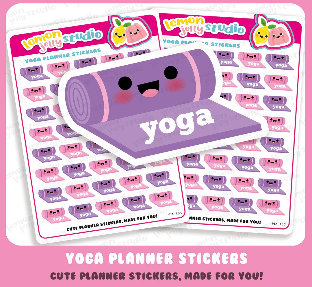 40 Cute Yoga/pilates/wellness/gym Planner Stickers - Etsy