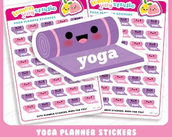 42 Cute Yoga/meditation/pilates/gym/exercise/work Out Planner Stickers ...