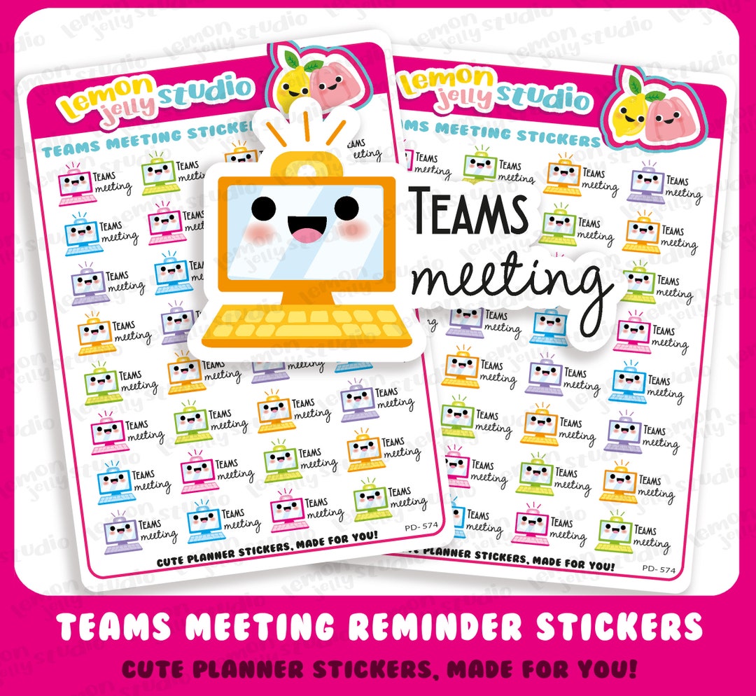 32 Cute Teams Meeting Reminder Planner Stickers - Etsy
