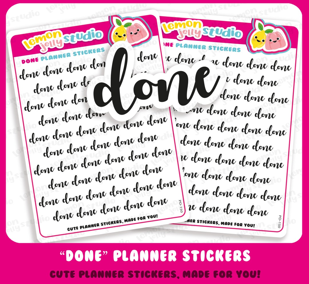 55 "done" Words Diary/calendar/planner Stickers - Etsy