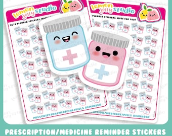 49 Cute Prescription/medicine/pills/reminder Planner Stickers - Etsy