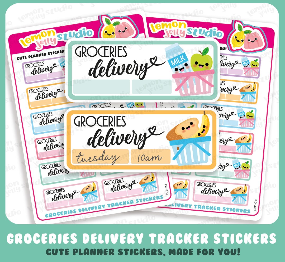 12 Cute Groceries Delivery Tracker/shopping/food Shop Planner Stickers ...