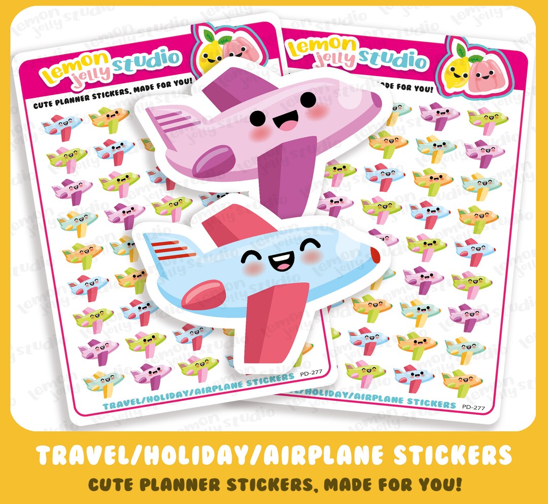 45 Cute Travel/airplane/plane/holiday/vacation/break Planner Stickers ...