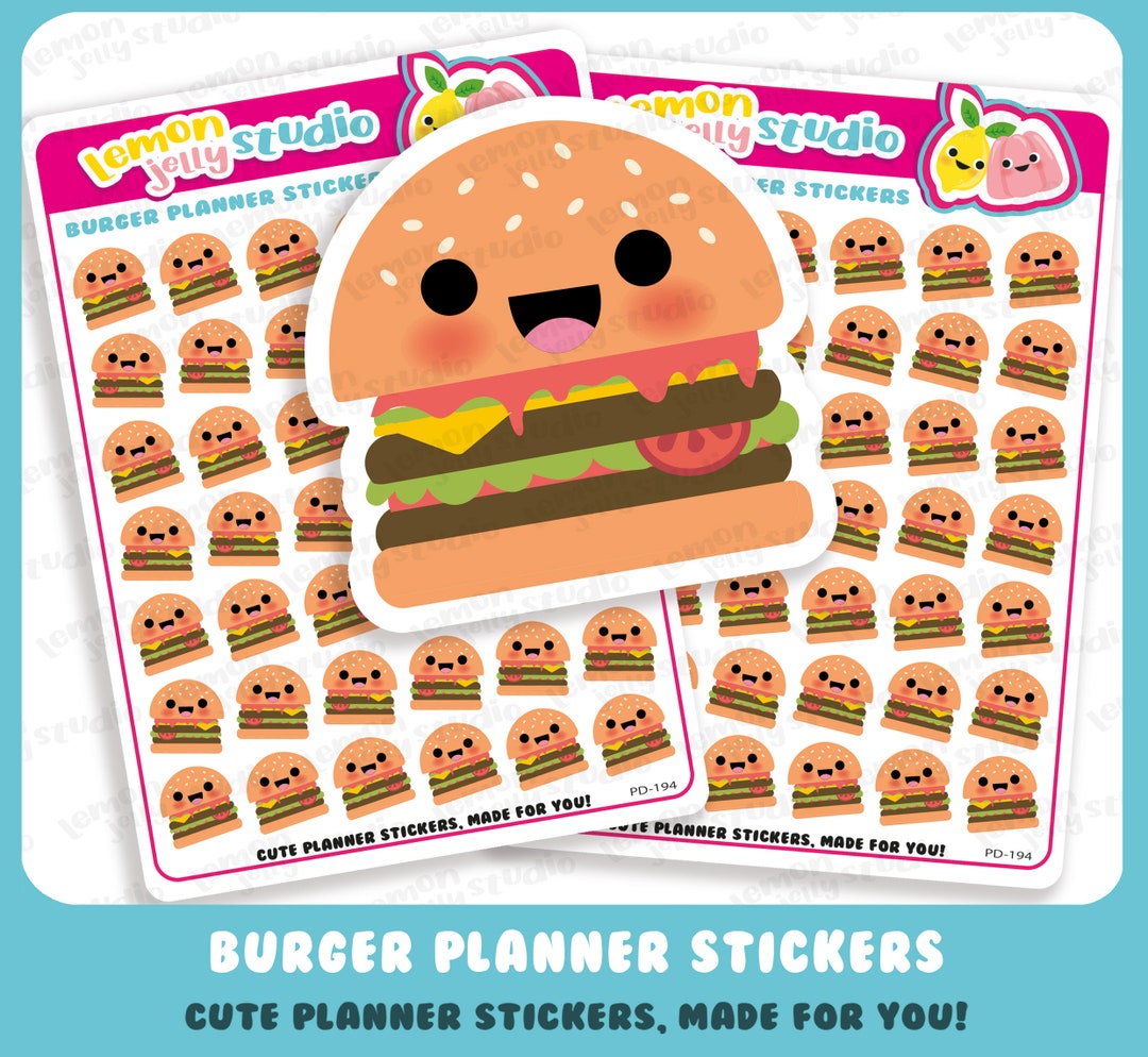 42 Cute Burger/fast Food Planner Stickers - Etsy