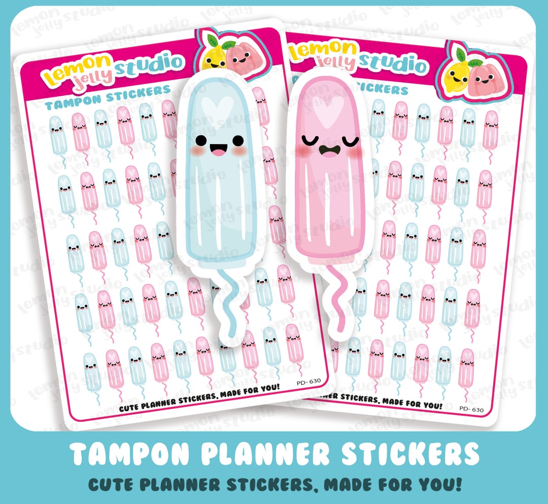 50 Cute Tampon Planner Stickers - Etsy