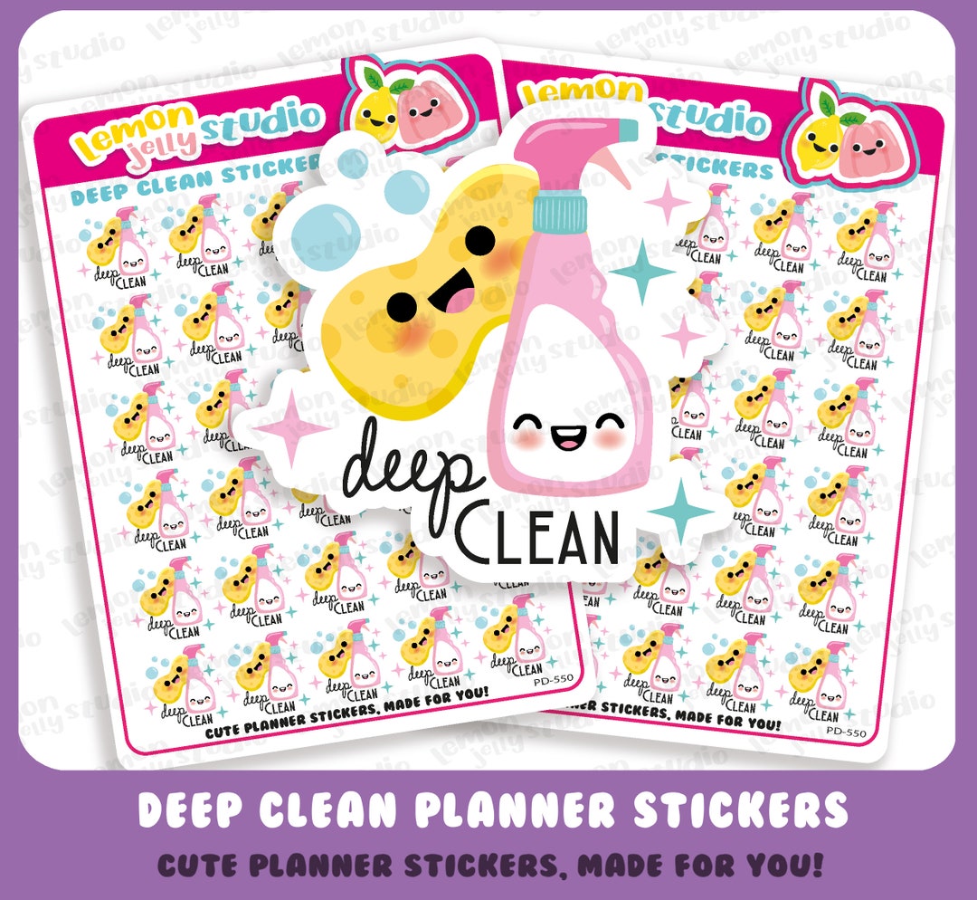 30 Cute Deep Clean/chores/housework Planner Stickers - Etsy