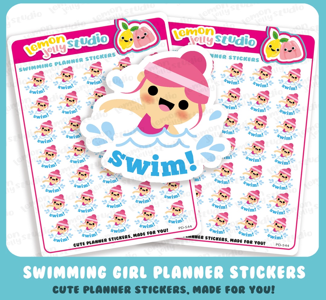35 Cute Swim/swimming Girl Planner Stickers - Etsy