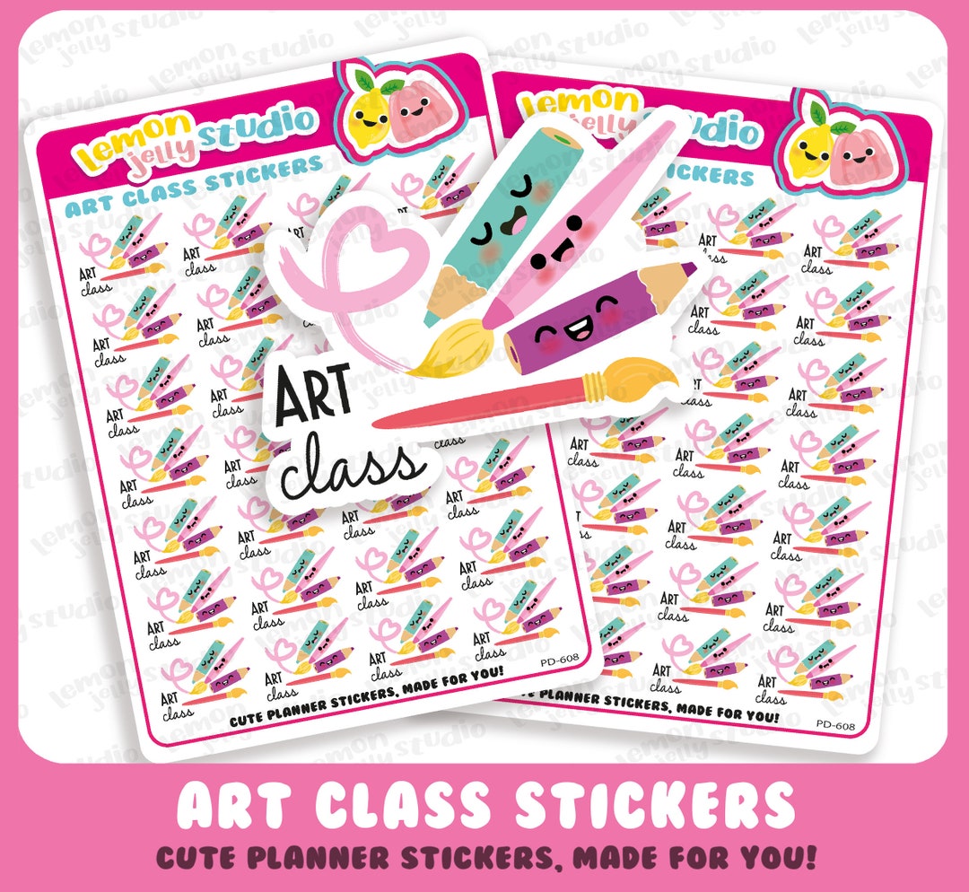 28 Cute Art Class/subject/school Planner Stickers - Etsy