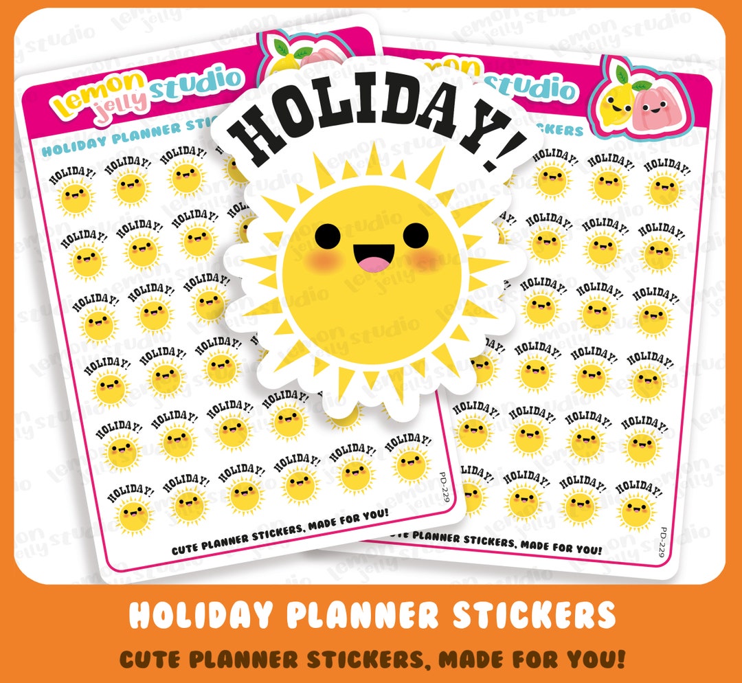 36 Cute Holiday/vacation/break/days off Planner Stickers - Etsy