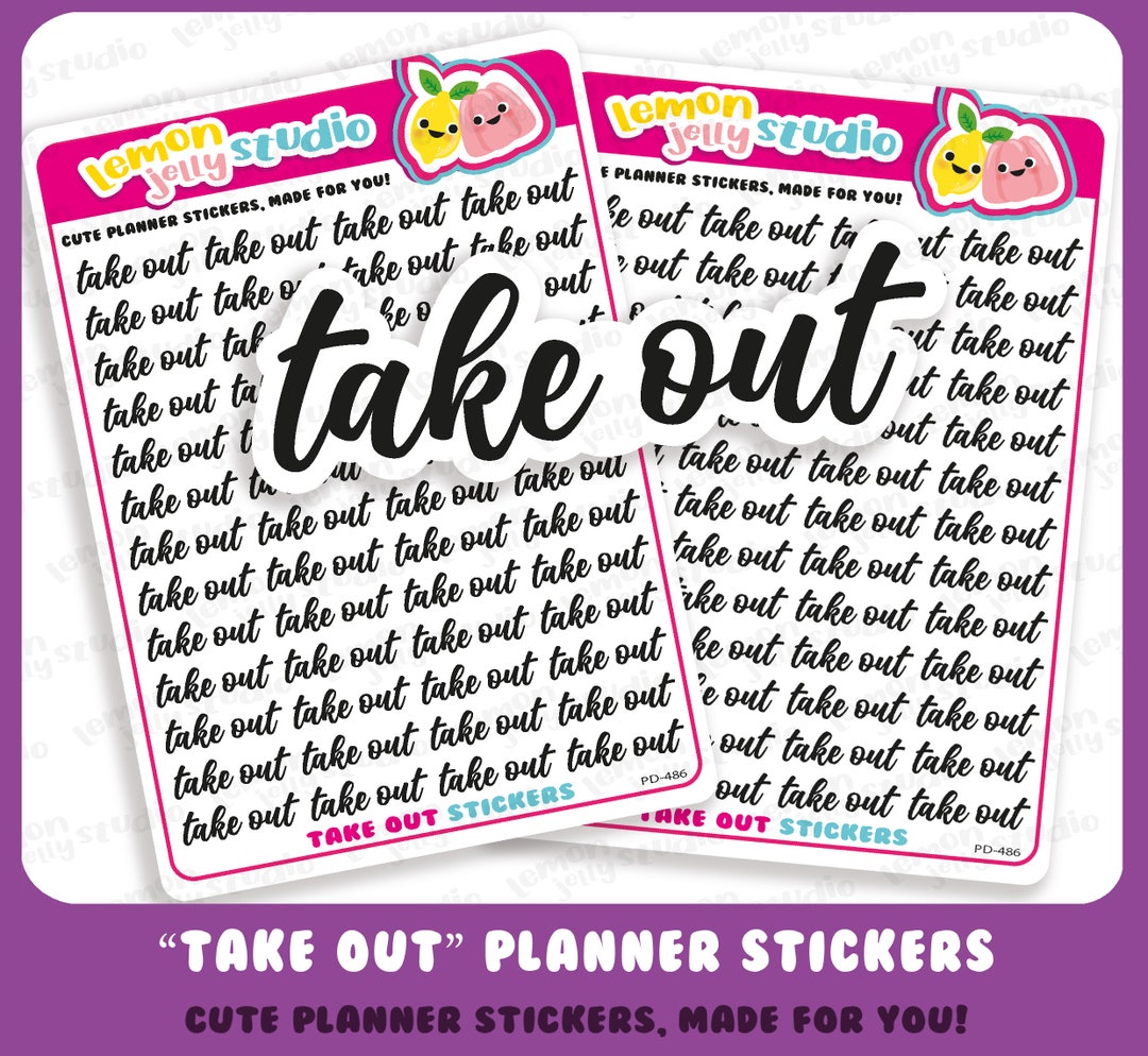 52 "take Out" Words Diary/calendar/planner Stickers - Etsy