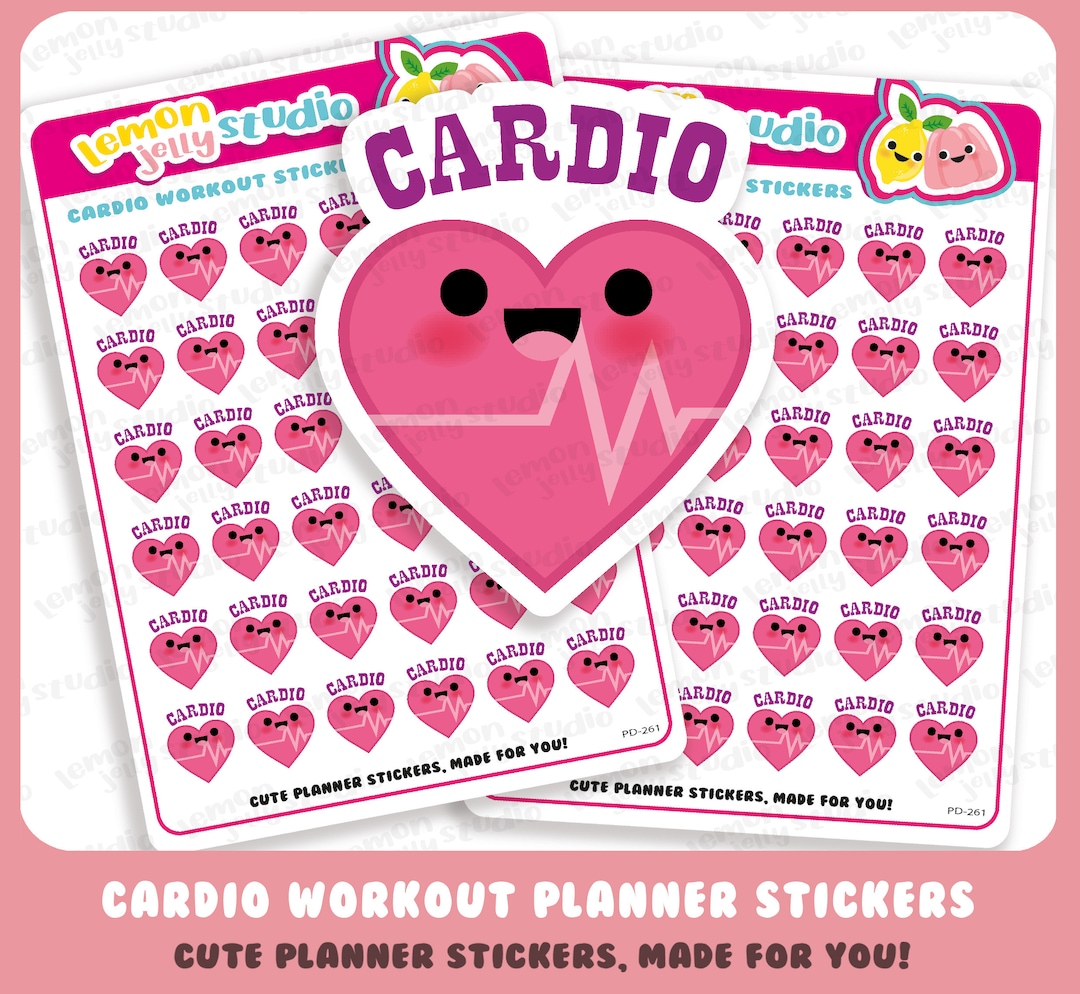 36 Cute Cardio Workout Reminder Planner Stickers - Etsy