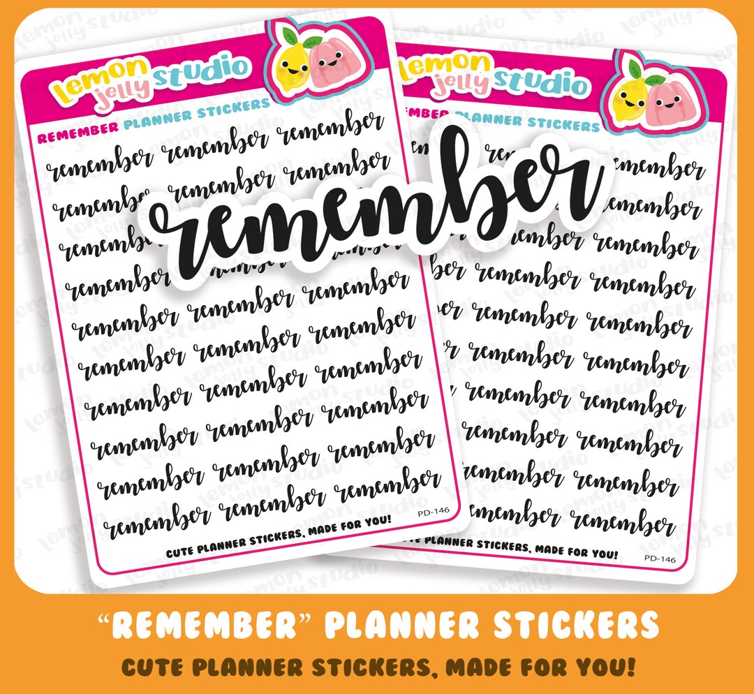 30 "remember" Words Diary/calendar/planner Stickers - Etsy