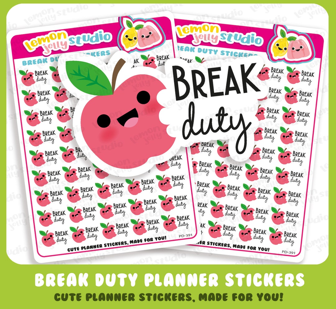 45 Cute Break Duty/teacher/college/school Planner Stickers - Etsy