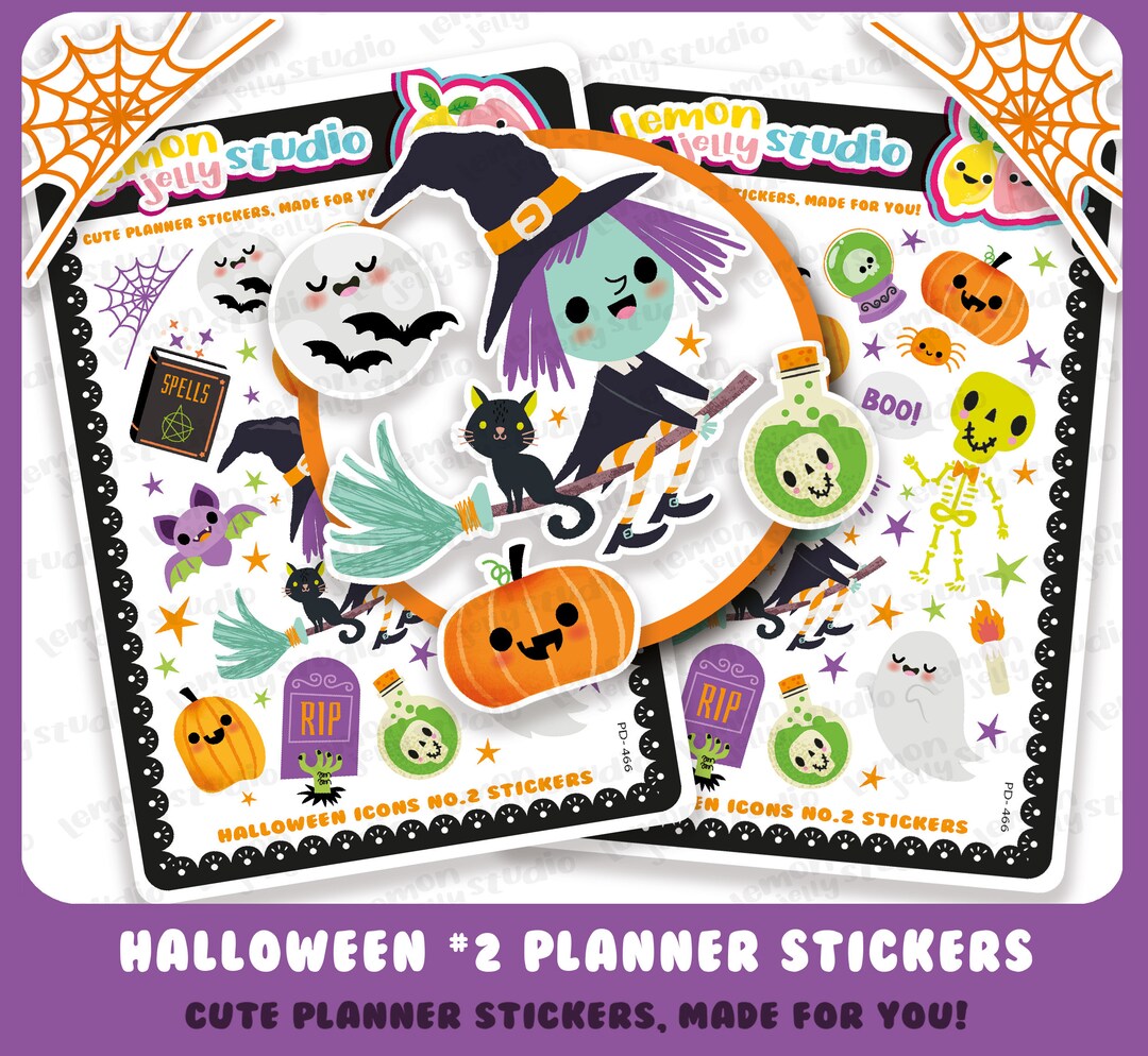 37 Cute Halloween Icons/spooky Planner Stickers - Etsy