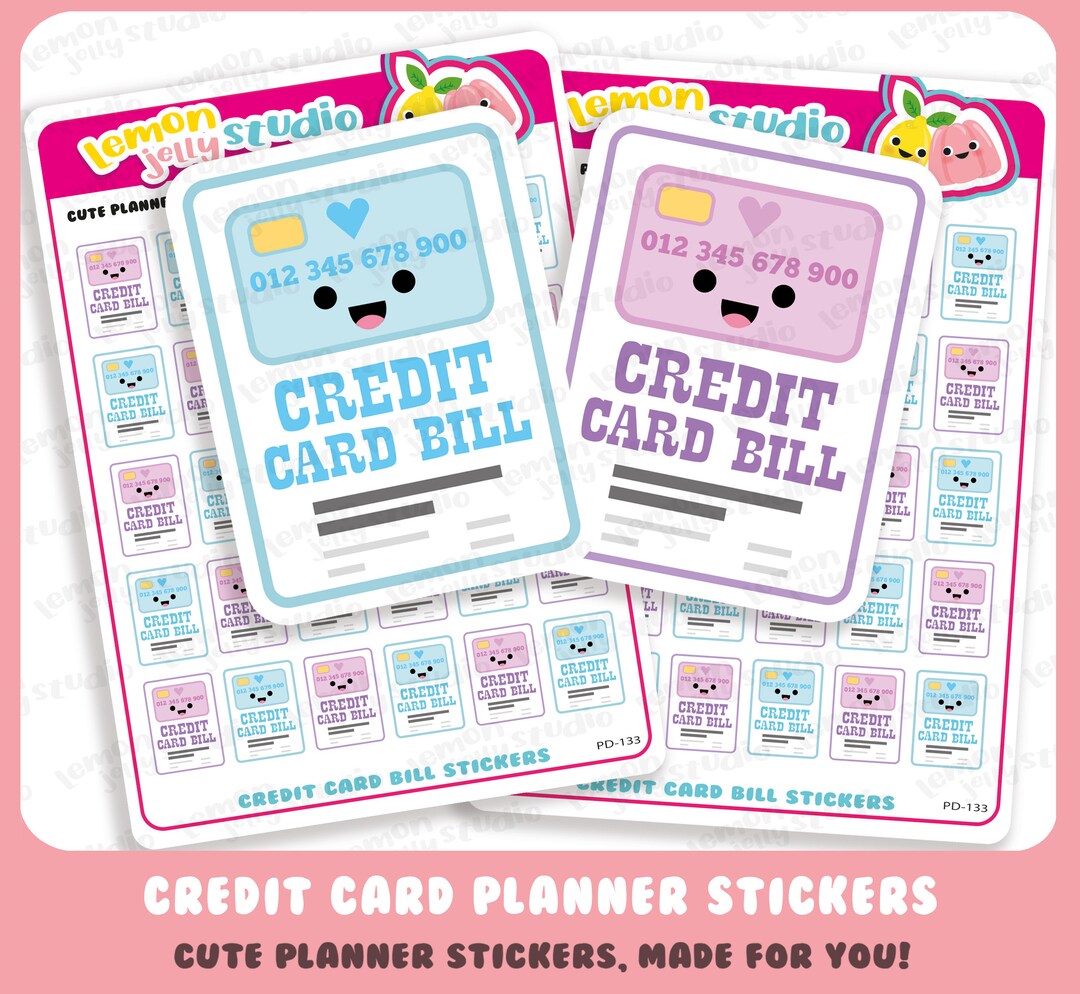 30 Cute Credit Card Bill/pay Bill Reminder Planner Stickers - Etsy