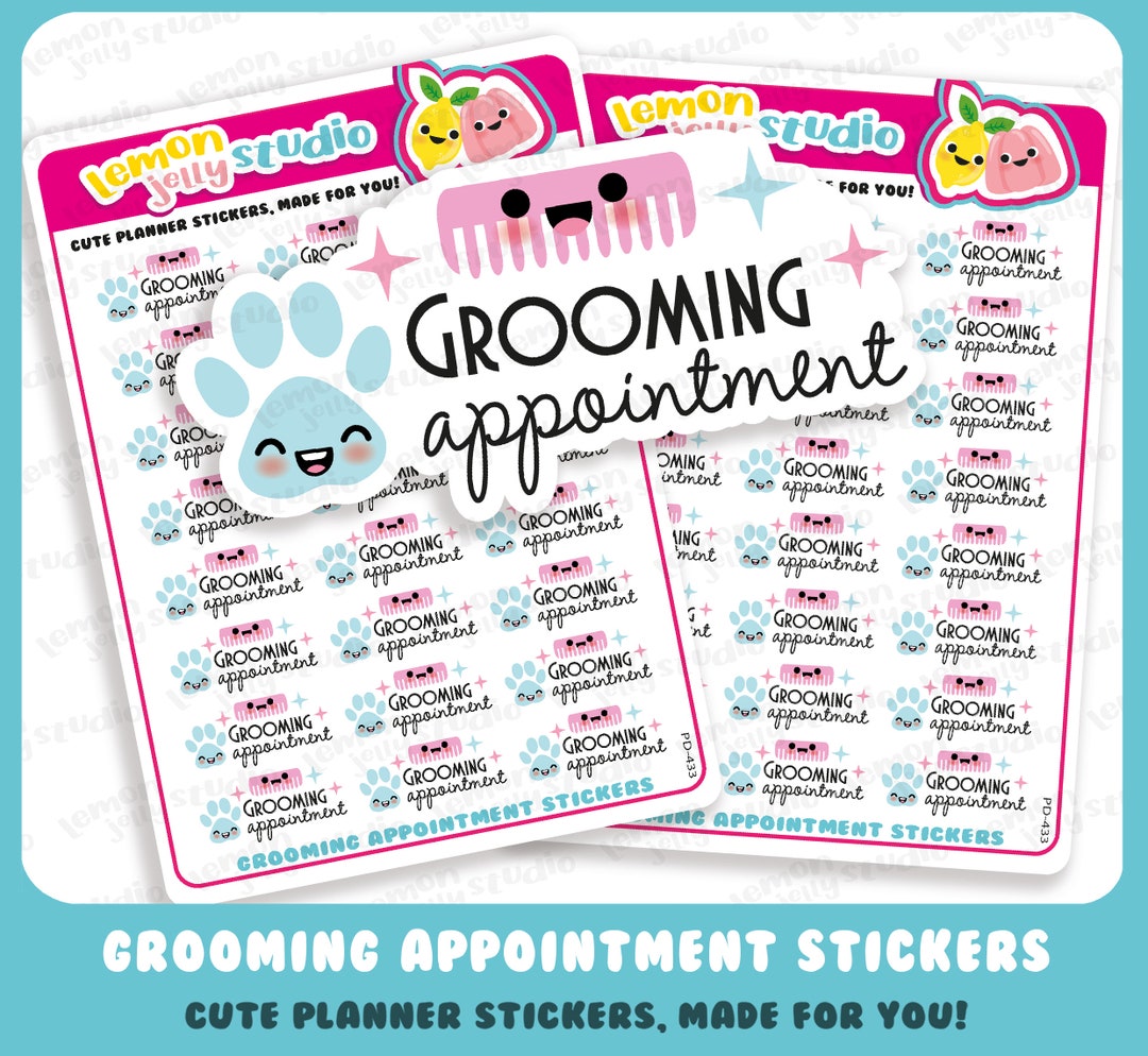24 Cute Grooming Appointment/pet Care/groomers Planner Stickers - Etsy