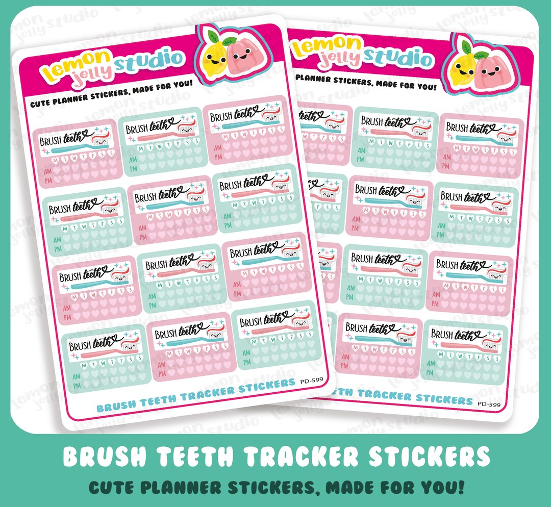 Cute Brush Teethtracker/weekly Planner Stickers - Etsy