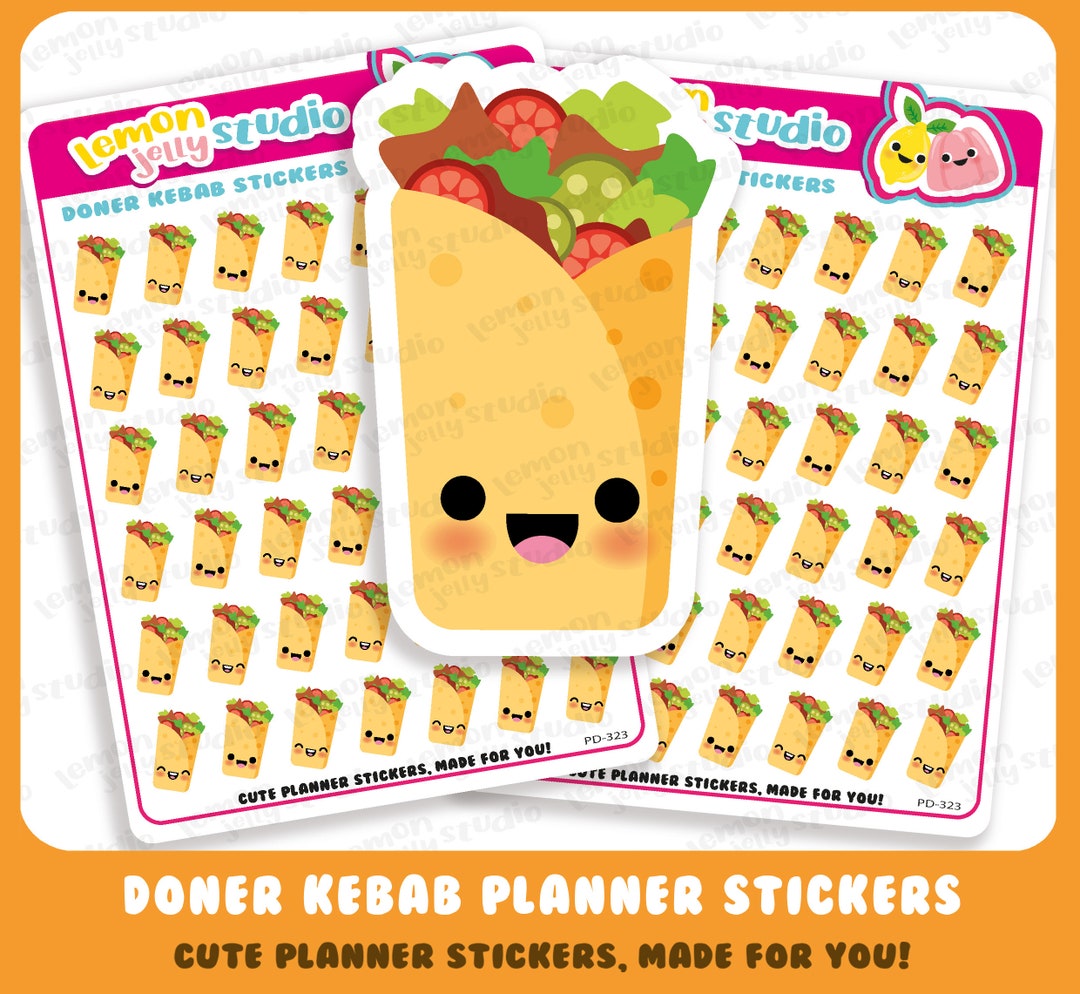 42 Cute Doner Kebab/wrap Planner Stickers - Etsy