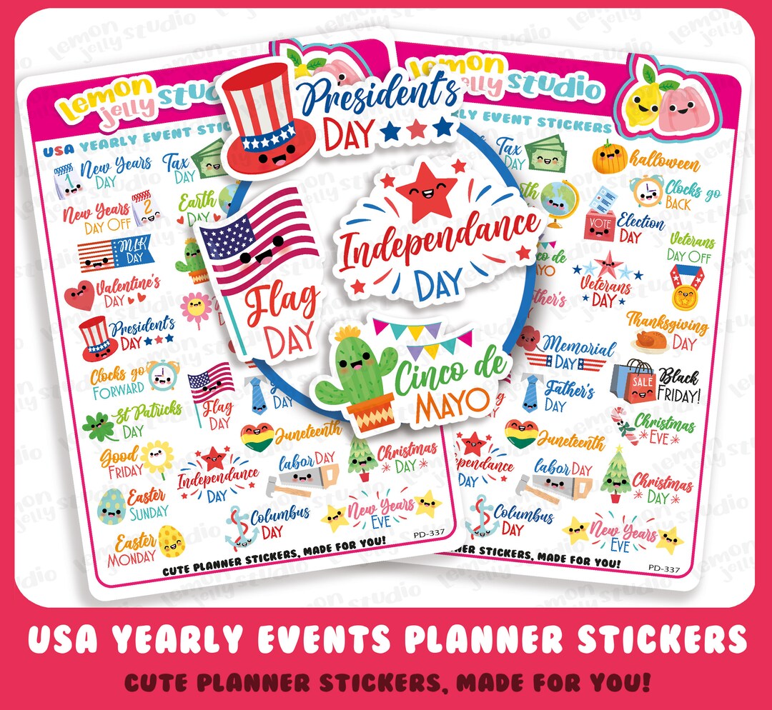 31 Cute USA Yearly Events/dates/holidays/calendar/federal Holidays ...