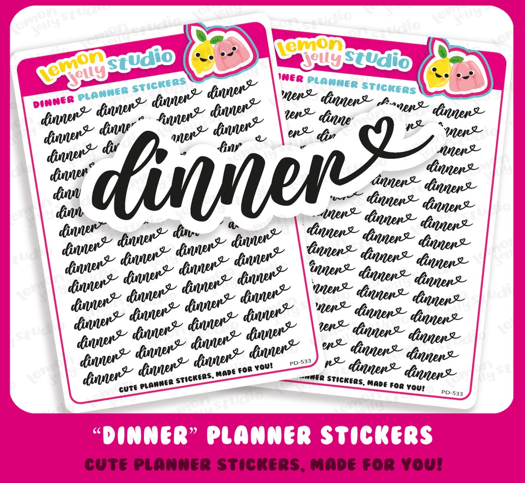 60 "dinner" Words Diary/calendar/planner Stickers - Etsy