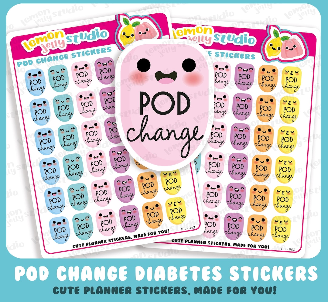 36 Cute Pod Change/insulin/diabetes Stickers - Etsy