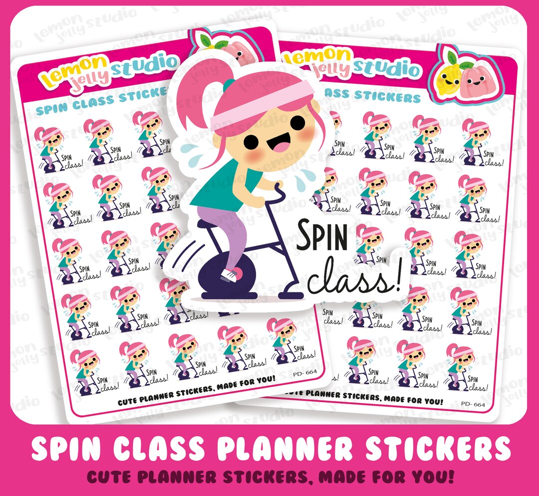 25 Cute Spin Class Fitness/workout/exercise Planner Stickers - Etsy
