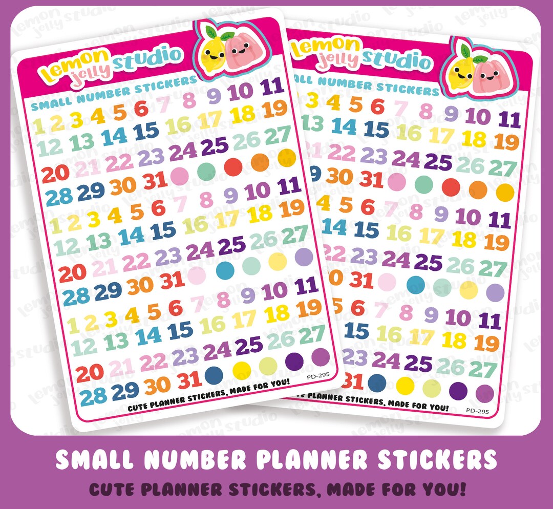 93 Cute Mini Numbers/date Planner Stickers - Etsy