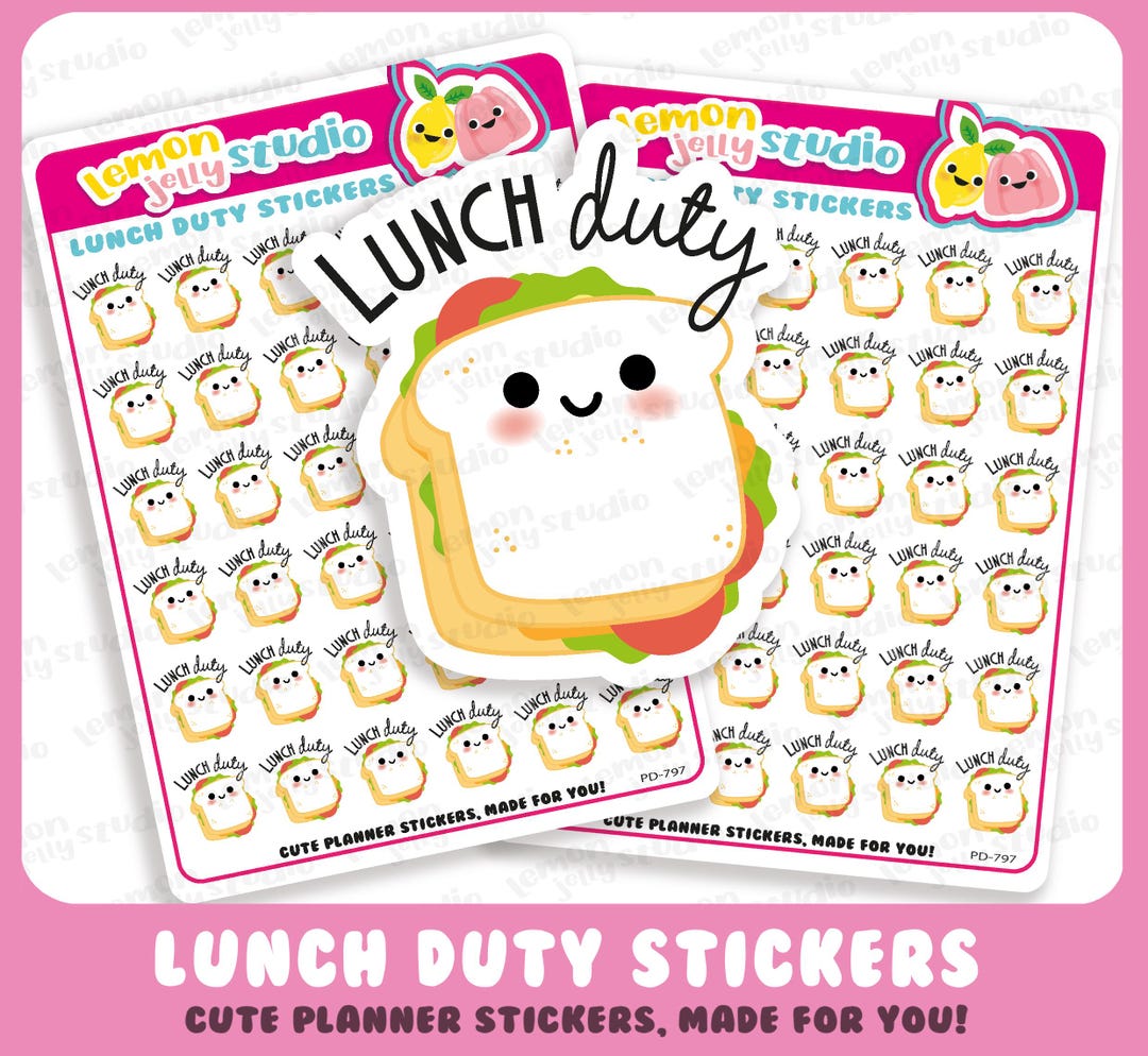 36 Cute Lunch Duty/break/teacher/college/school Planner Stickers - Etsy