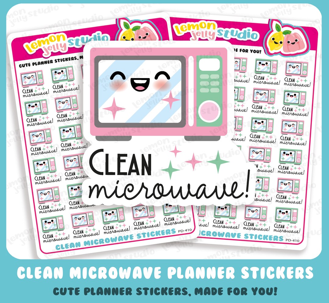 30 Cute Clean Microwave/chores/housework Planner Stickers - Etsy